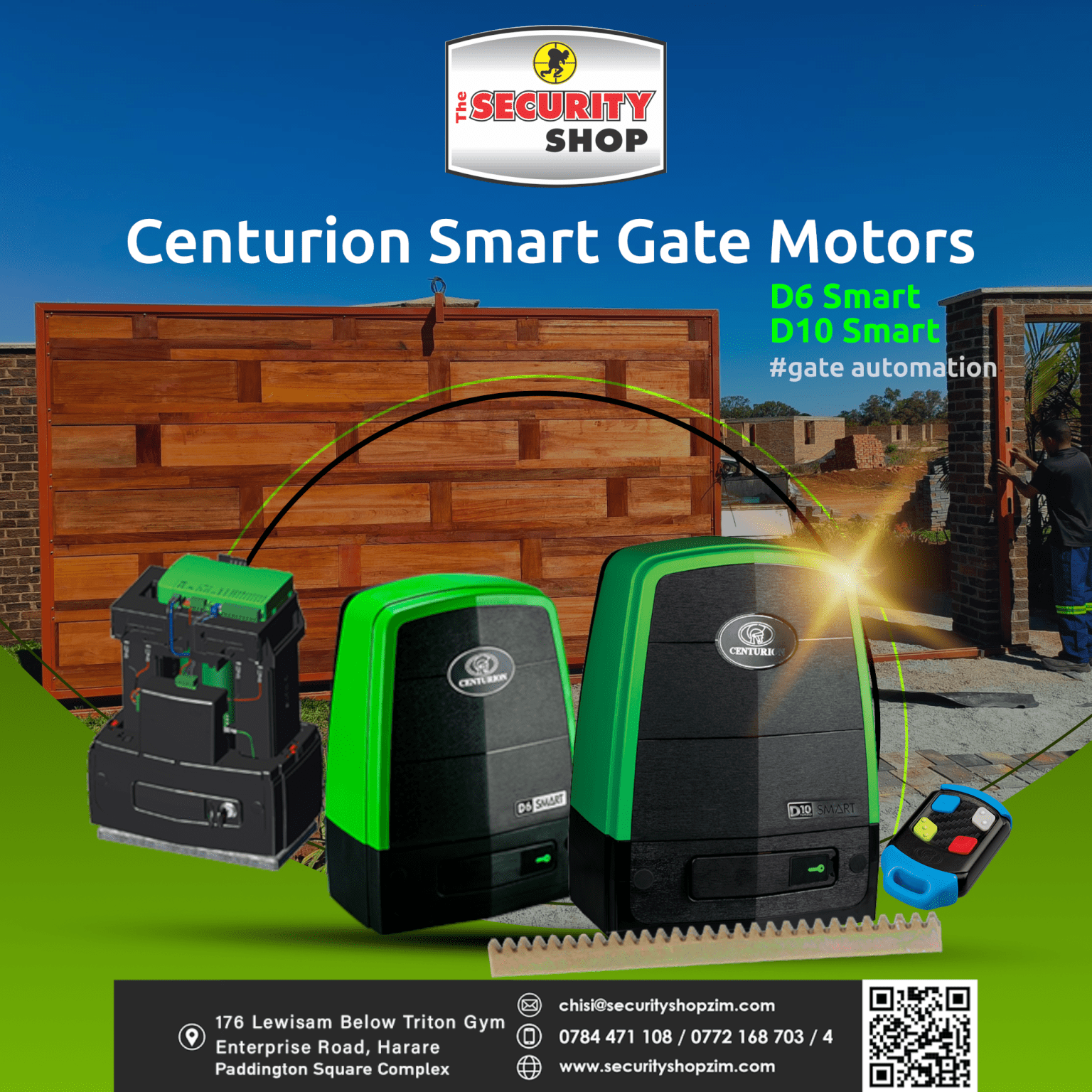 Centurion Sliding Gate Motor D10 Smart Kit 24VDC, Rack 4M 250kg incl ...