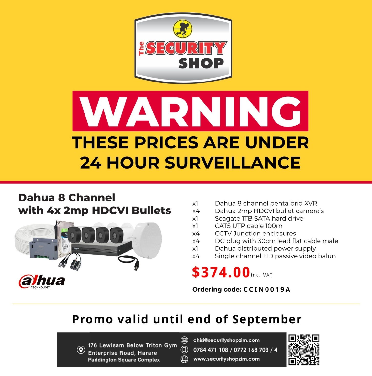 CCTV 8 Camera Kit CCIN0019A - Security Shop Zimbabwe Online!